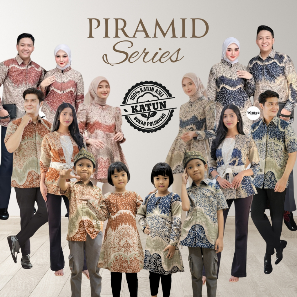 Jual Piramid Series Blouse Hem Tunik Kemeja Batik Sarimbit Couple Keluarga Seragam Modern Dewasa ...