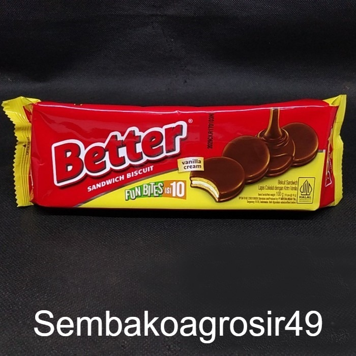 Jual SSG Better Sandwich Biscuit - Biskuit Vanilla Cream 100g (10pcs@10g) | Shopee Indonesia