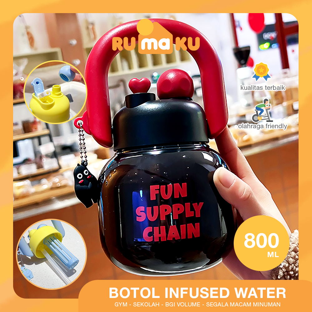 Jual Rumaku Botol Air Minum 2 Sisi Tritan Linlin Aesthetic 800 ml Botol ...