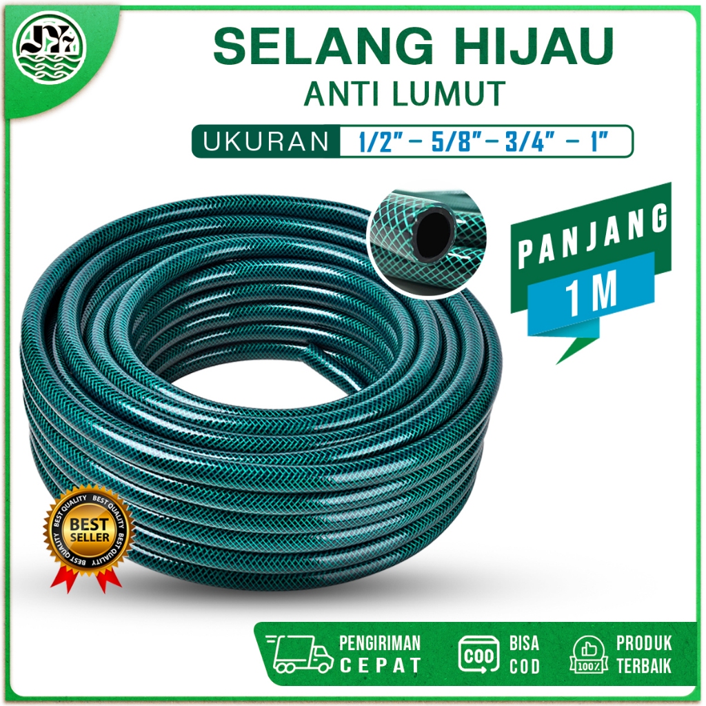 Jual SELANG AIR KEBUN TEBAL BENANG 1 - 2 METER SELANG AIR HIJAU ANTI LUMUT 1/2 5/8 3/4 1 INCH ...