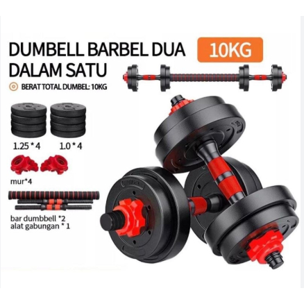 Jual Barbel Dumbell Fullset 10 Kg Barbel Set Dumbbell Set Angkat Beban Alat Gym Latihan Beban ...