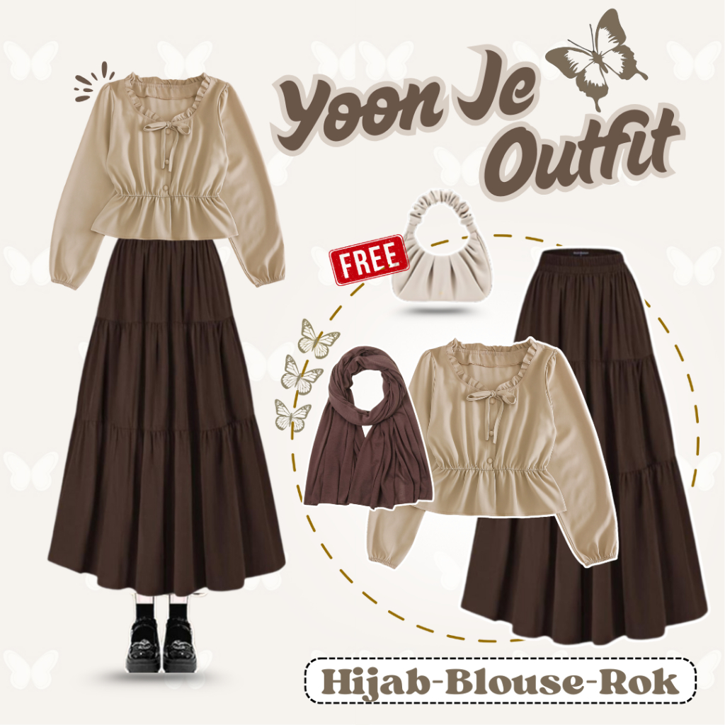 Jual One Set Wanita Kekinian (Blouse Twistcone Coksu + Rok Susun Hyget ...