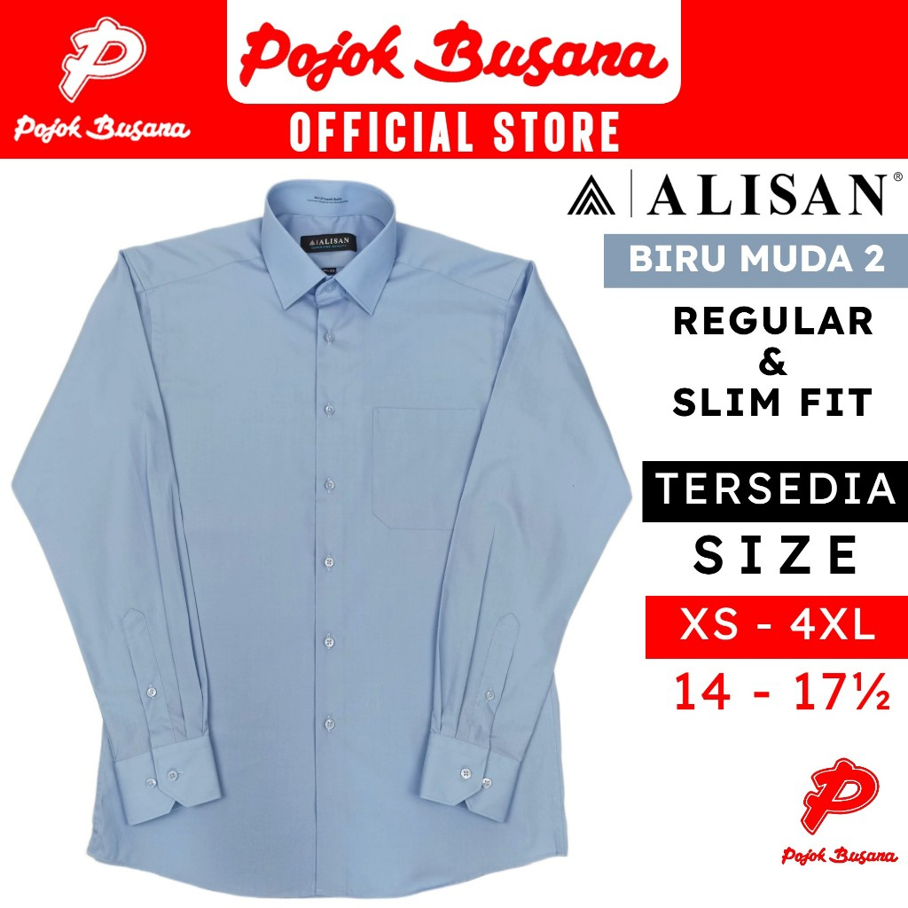 Jual Pojok Busana Kemeja ALISAN Biru Muda B2 Lengan Panjang Regular ...