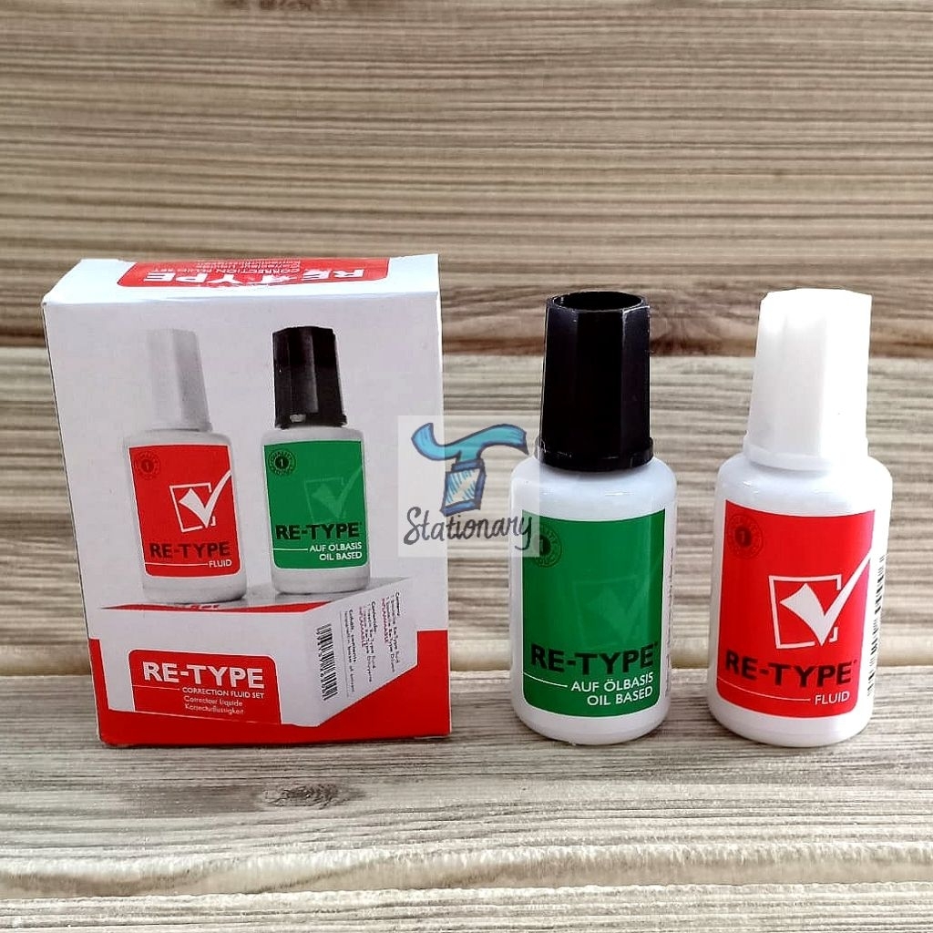 Jual RE-TYPE Correction Fluid Set / Tip Ex Kuas Cair / Correction Cair ...