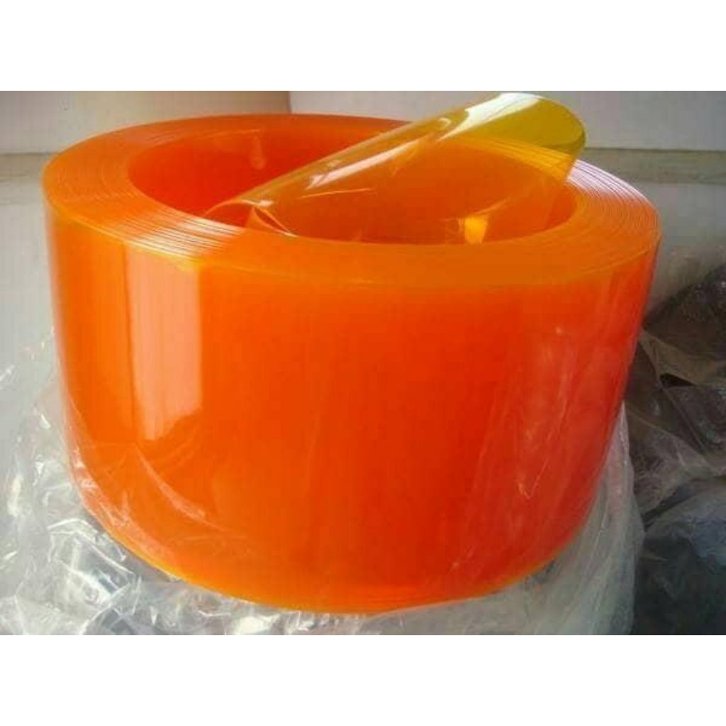 Jual PVC strip curtain orange 2mm x 20cm x 50mtr+ tirai plastik curtain ...