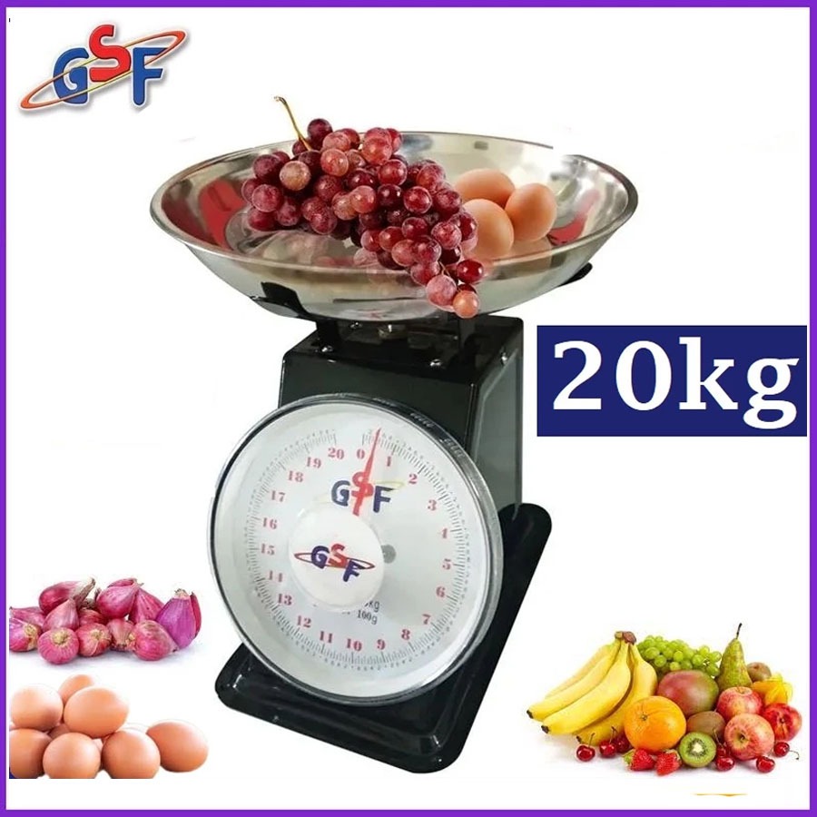 Jual Timbangan GSF 20kg Besi Stainless Jarum Analog Manual Duduk | Shopee Indonesia