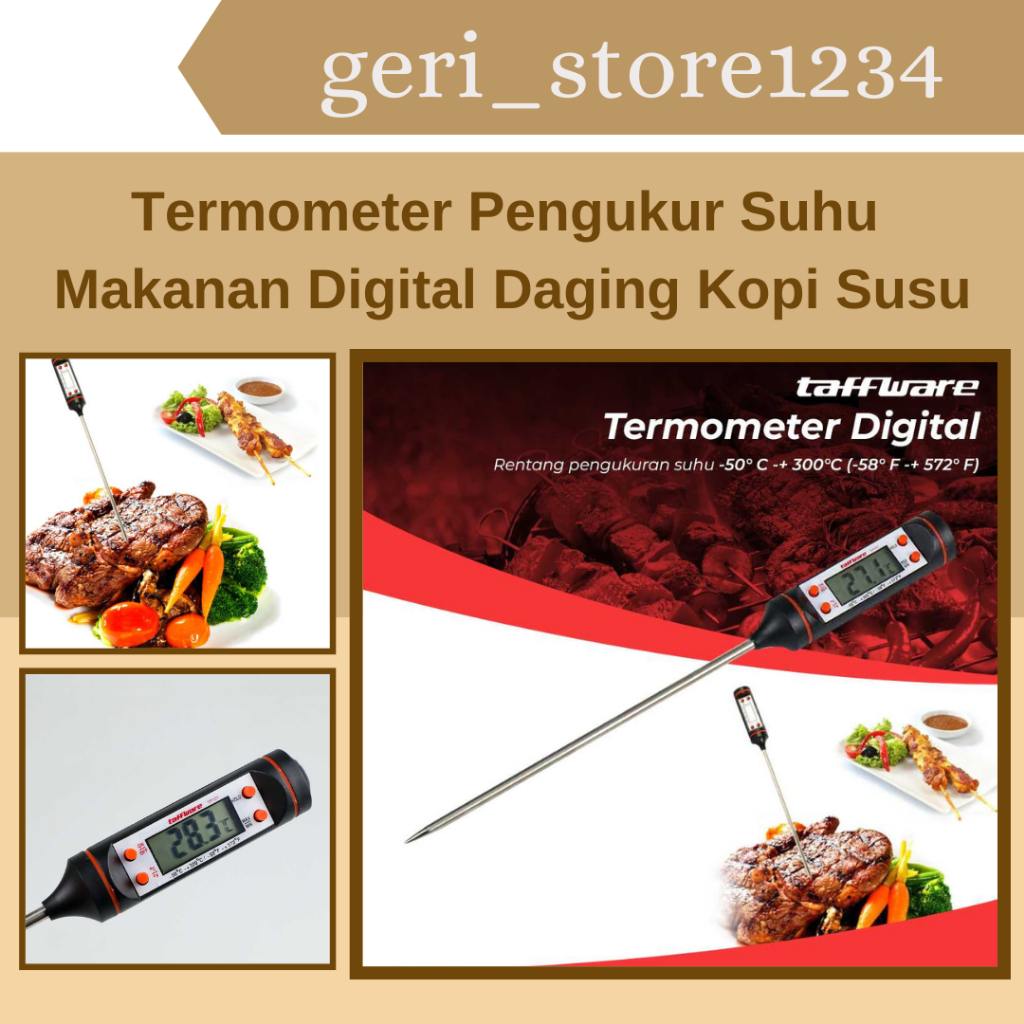 Jual Termometer Pengukur Suhu Makanan Digital Daging Kopi Susu ...