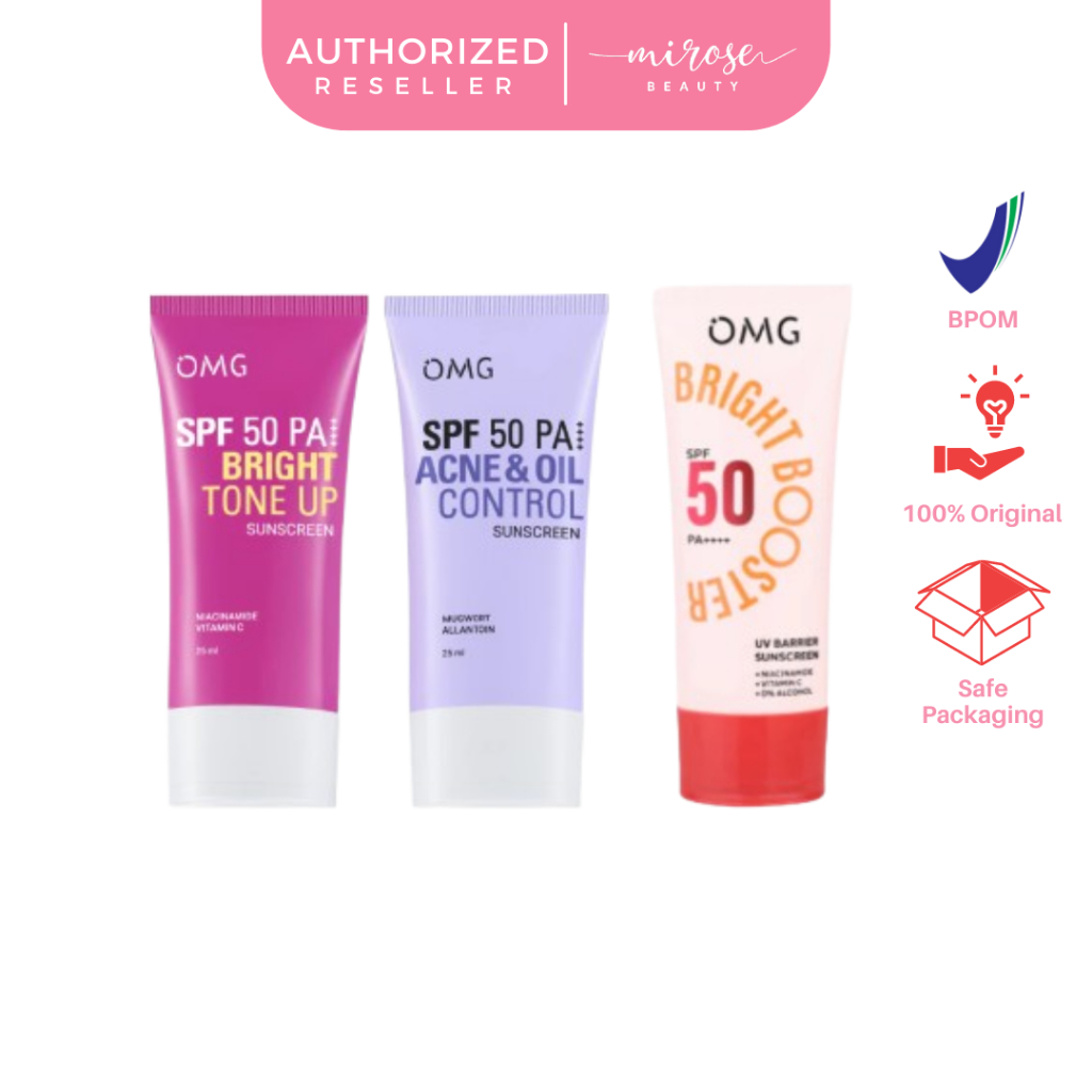 Jual OMG Oh My Glow UV Barrier Sunscreen SPF 50 PA++++ 25ml/Bright Tone ...