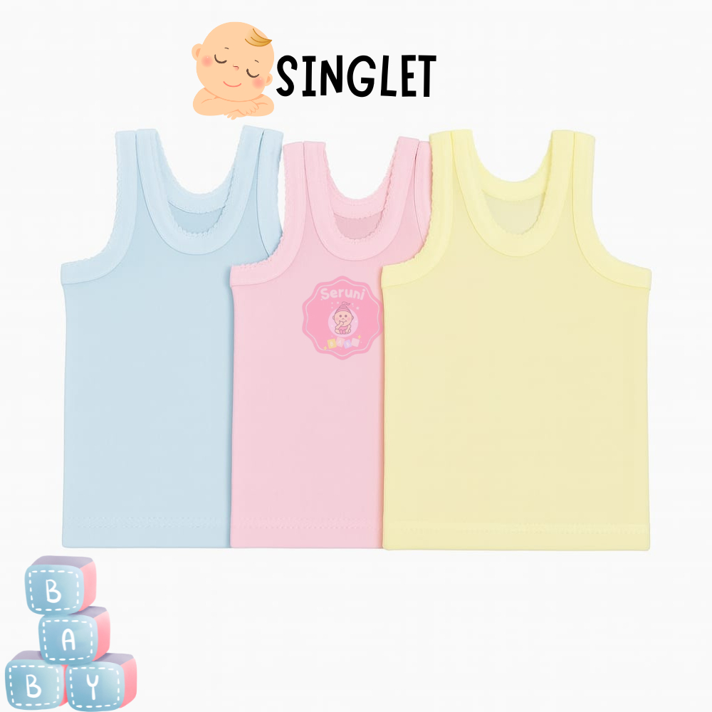 Jual SINGLET ANAK SINGLET KEN WARNA* isi 12 PCS * Size S-M-L-XL-3L ...