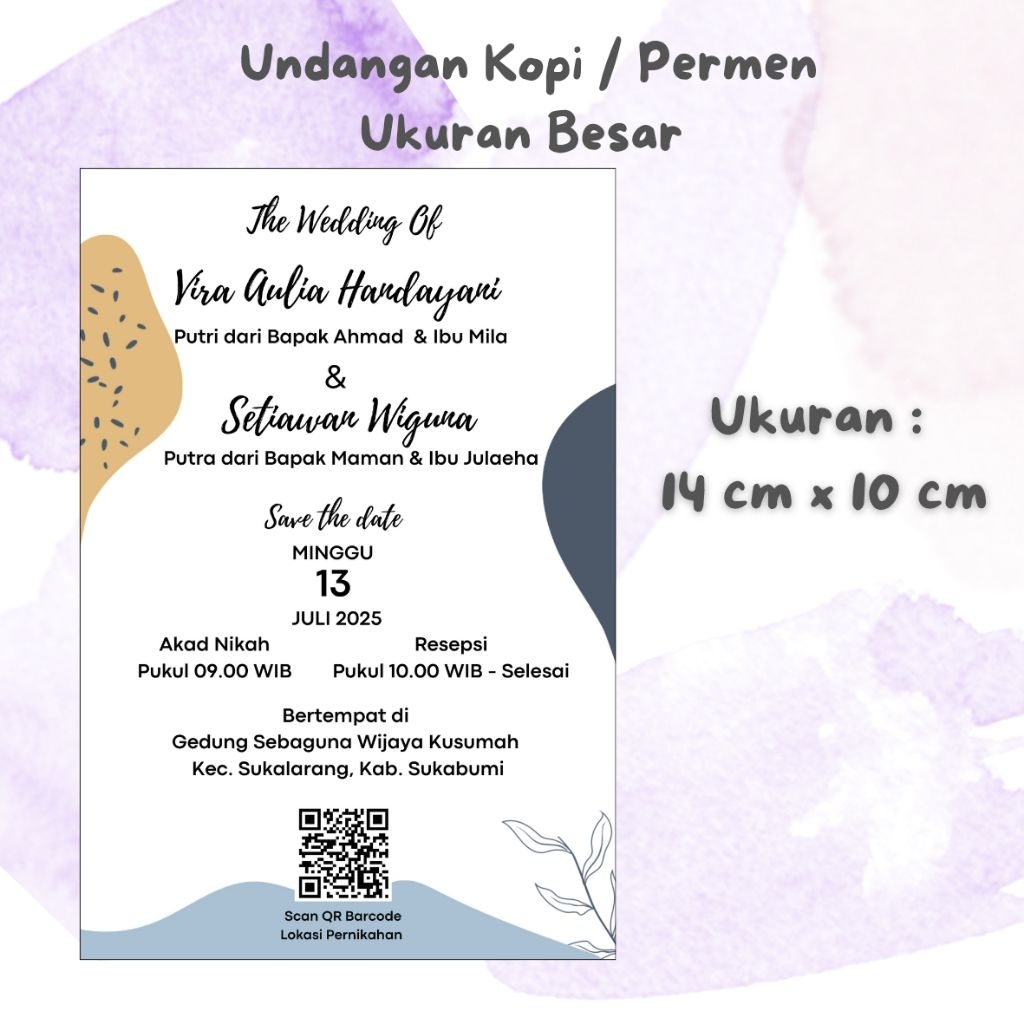 Jual Undangan Mini Nikah Kopi / permen ukuran besar (14 cm x 10 cm ...