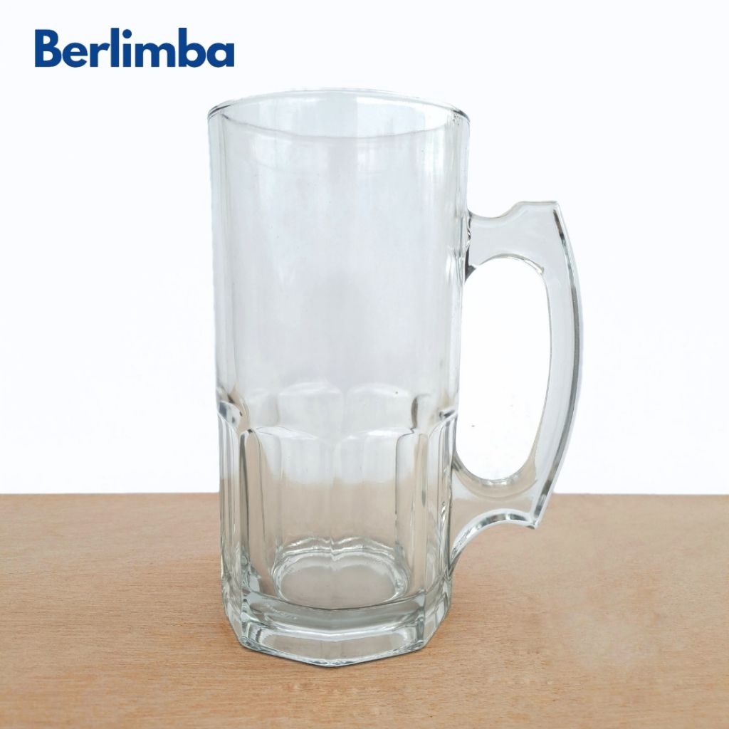 Jual Gelas Kaca Jumbo 1 Liter – Gelas Besar Tebal / Mug Kaca Gagang ...