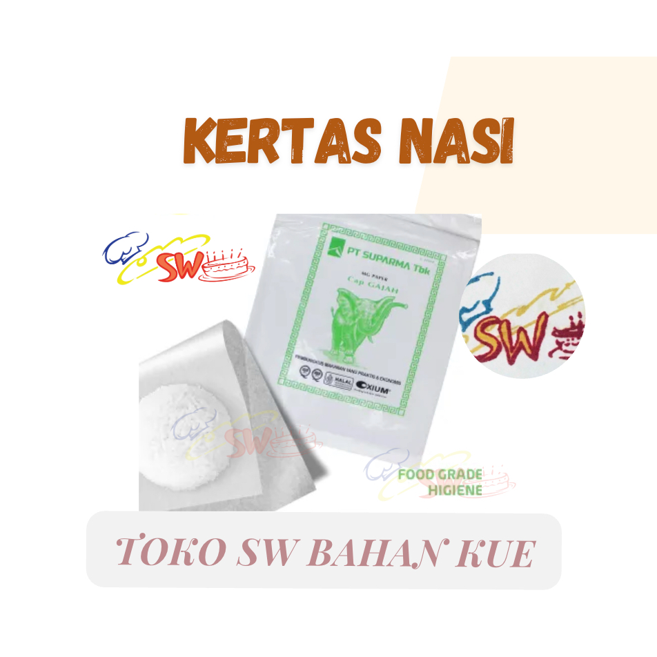 Jual KERTAS NASI PUTIH 25x27,5 ISI 100 | Shopee Indonesia
