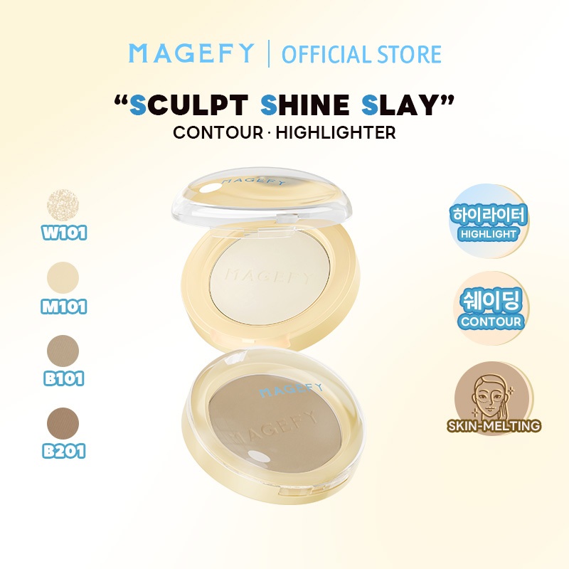 Jual MAGEFY Bedak Kontur + Highlighter Pressed Powder Matte Bedak Padat ...