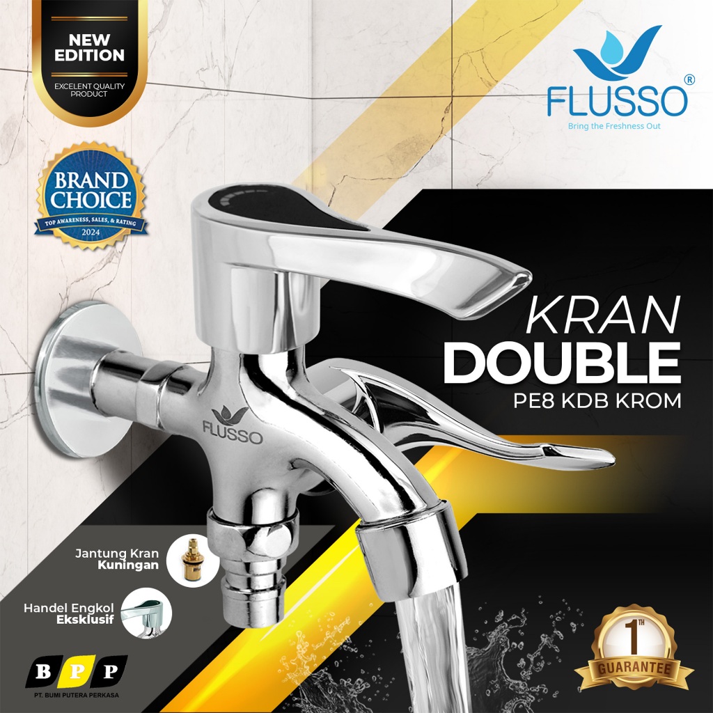 Jual Kran Shower 2 Cabang Kamar Mandi Jantung Kuningan Krom Series ...