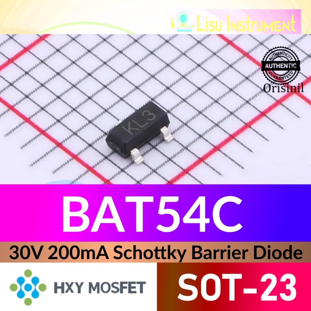 Jual BAT54C 30V 200mA Schottky Barrier Diode KL3 SOT-23 HXY | Shopee ...