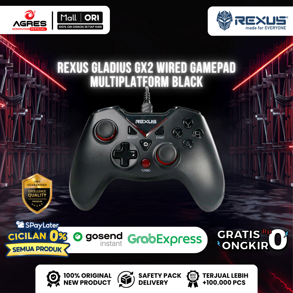 Jual REXUS GLADIUS GX2 WIRED GAMEPAD MULTIPLATFORM BLACK / WHITE ...