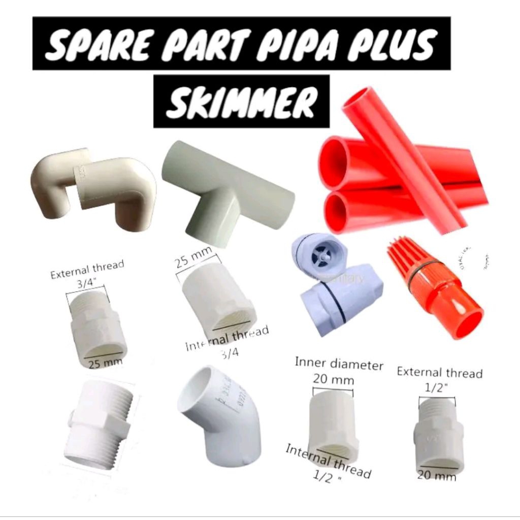 Jual SPARE PART PIPA MERAH PLUS SKIMMER LENGKAP RANGKAI SENDIRI ...