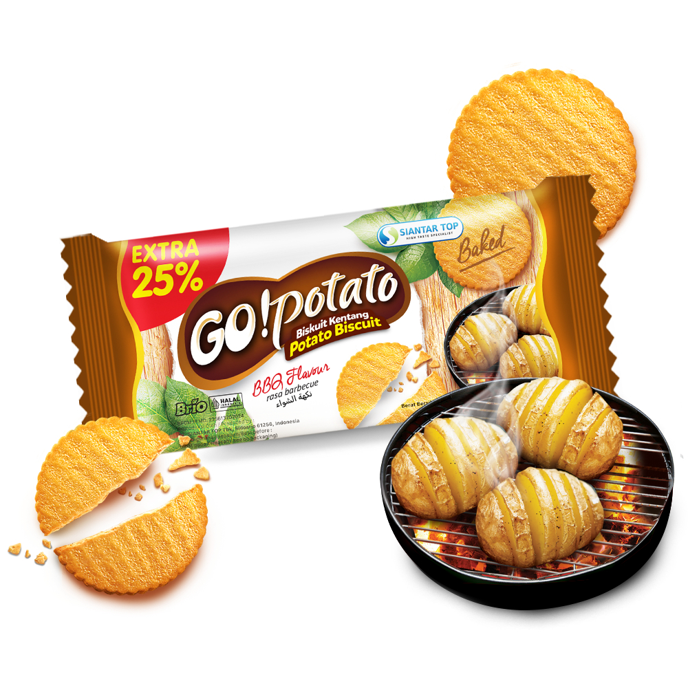 Jual Go Potato Biskuit Kentang Rasa BBQ Sachet 14gram | Shopee Indonesia