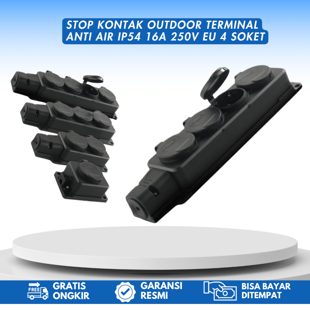 Jual Stop Kontak Outdoor Terminal Anti Air IP54 dengan Penutup 16A 250V ...