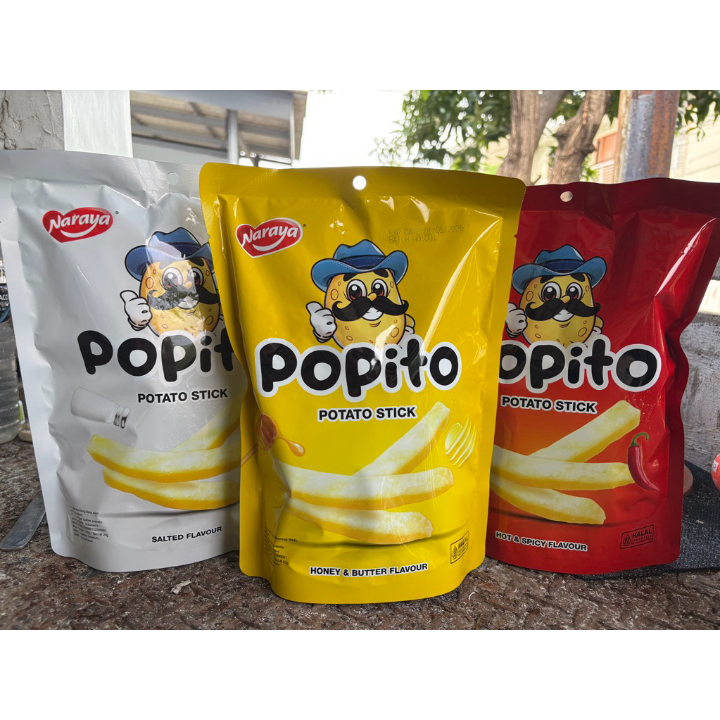 Jual Naraya Popito potato stick salted/honey butter/hot spicy 100gr ...