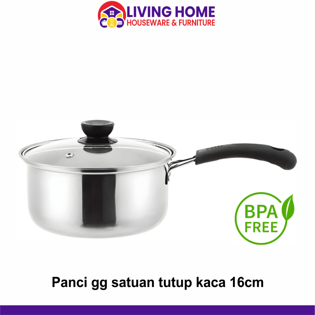 Jual Panci gagang stainless 16 cm tutup kaca Subron/ Panci susu ...
