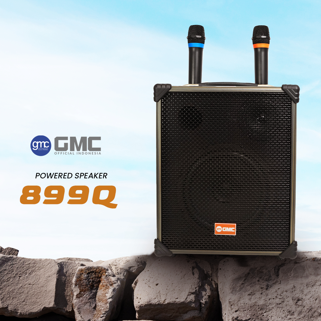 Jual GMC Speaker 899Q – Speaker Karaoke Bluetooth 8” – 175W, 2 Mic ...