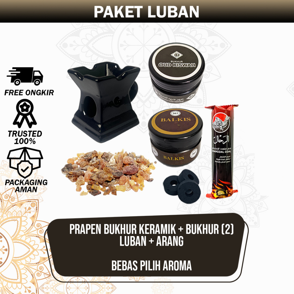 Jual Paket Bukhur Buhur Serbuk 2 + Luban + Keramik + Alrahal Bakhour ...