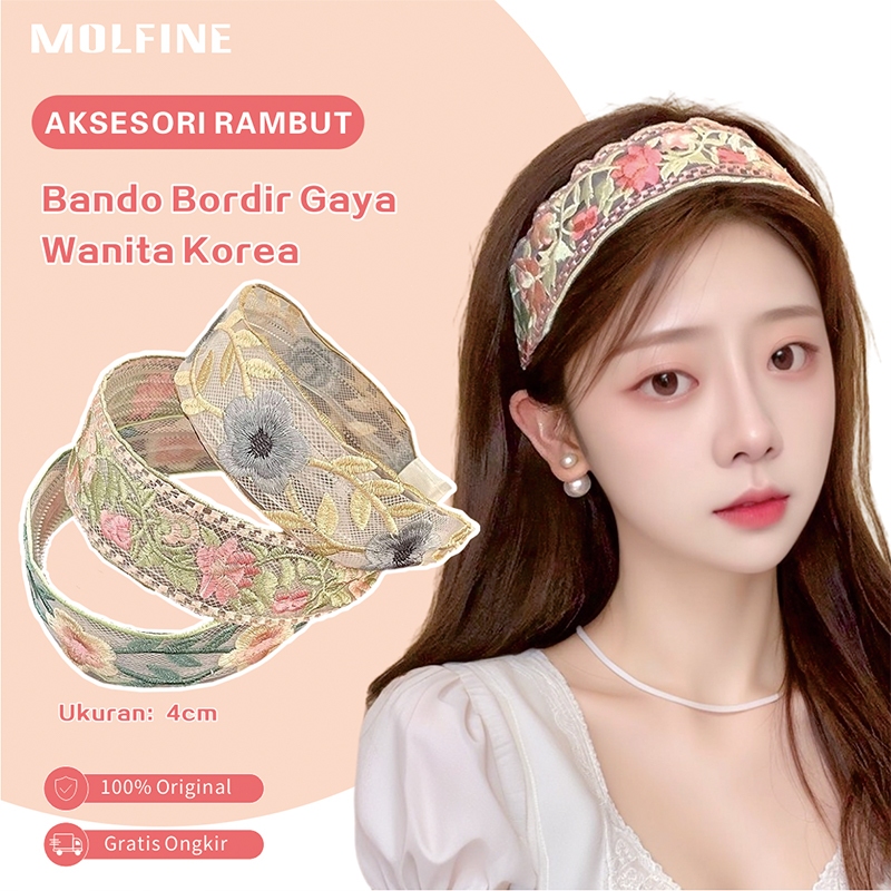 Jual MOLFINE Bando Bunga Wanita Motif Bunga Vintage Coquette Bando ...