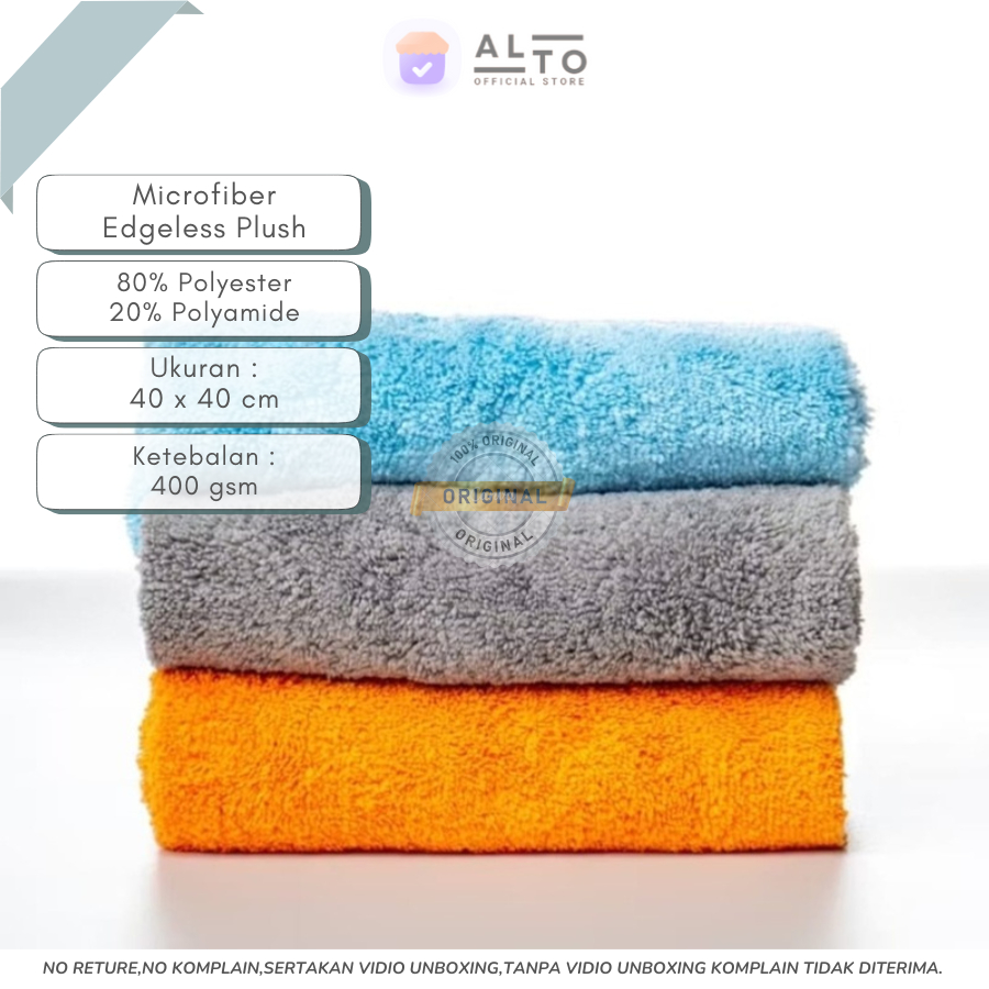 Jual Kain Lap Microfiber Edgeless Plush 400gsm 40x40 cm Handuk Dua Sisi ...