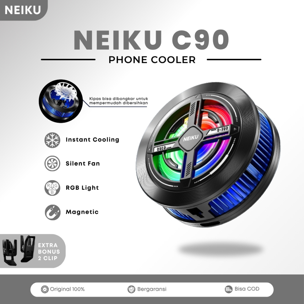 Jual NEIKU C90 PHONE COOLER RGB CLIP AND MAGNETIC PENDINGIN PHONE ...