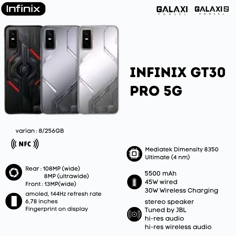 Jual INFINIX GT 30 PRO 5G RAM 8/256GB, BERGARANSI RESMI INDONESIA | Shopee Indonesia