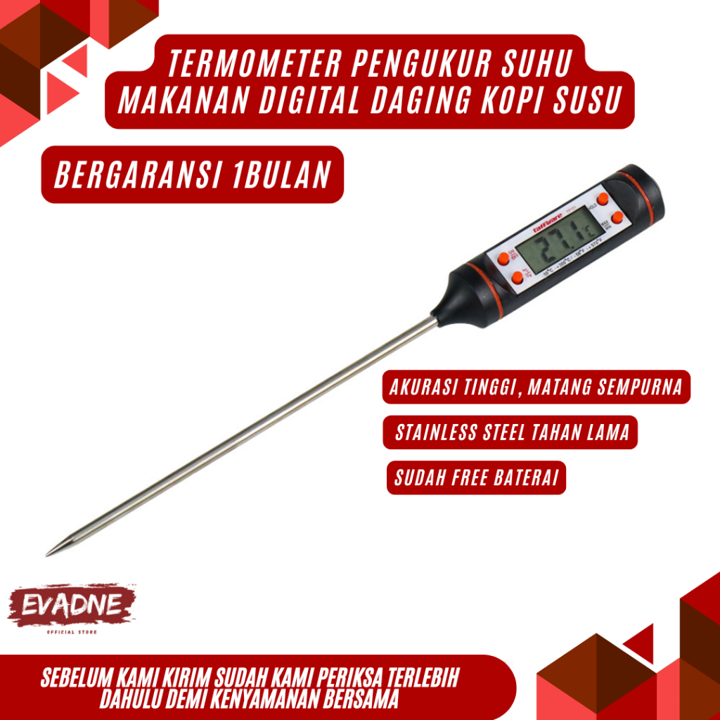 Jual Taffware Termometer Pengukur Suhu Makanan Digital Daging Kopi Susu ...