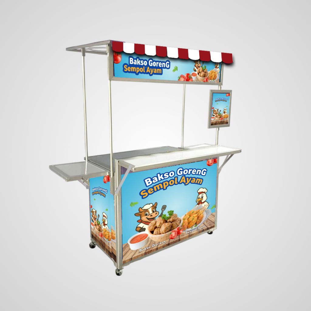 Jual Booth Portable + Atap + Meja Depan + Meja Samping | Gerobak Jualan ...