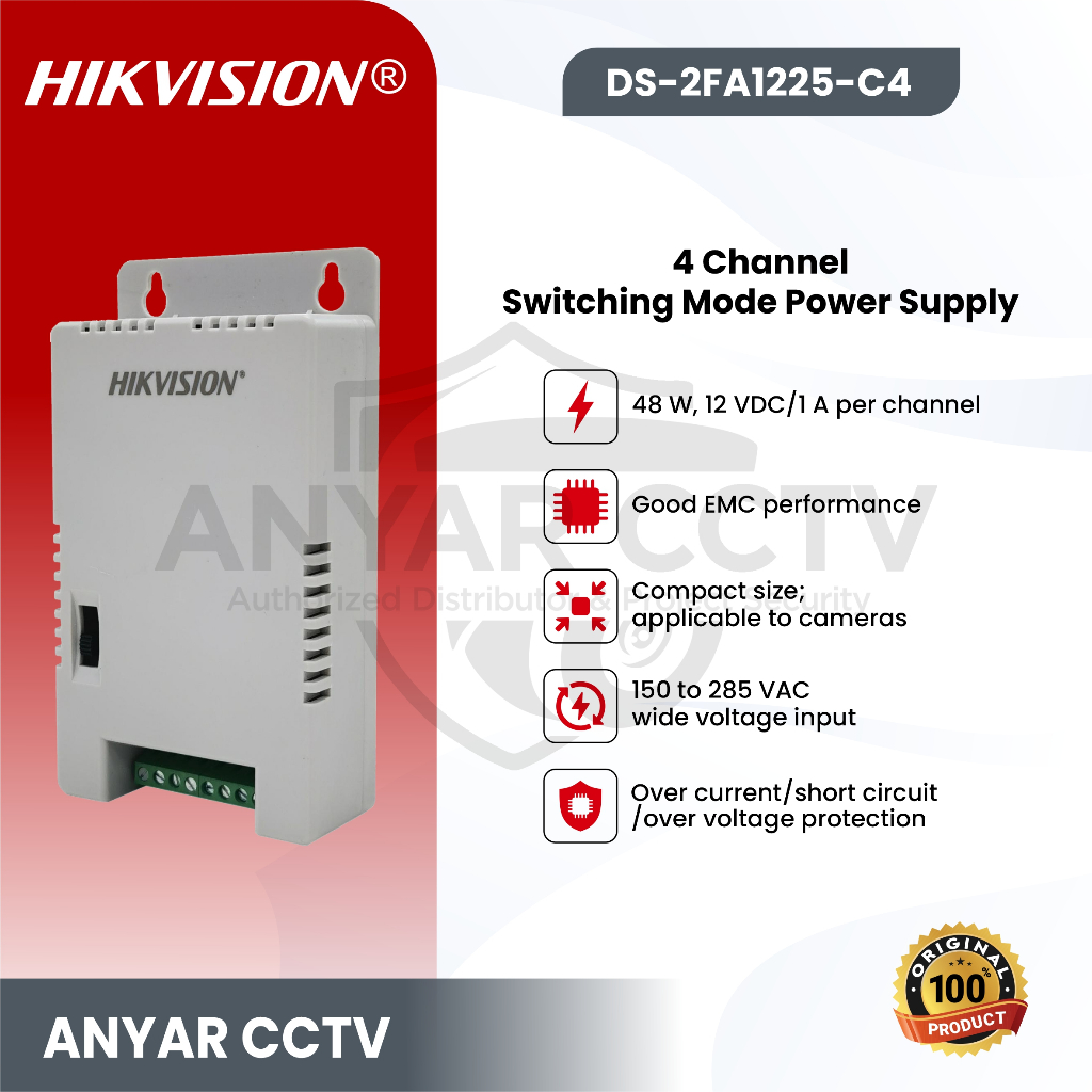 Jual POWER SUPPLY HIKVISION 4 CHANNEL DS-2FA1225-C4 HIKVISION POWER SUPPLY | Shopee Indonesia