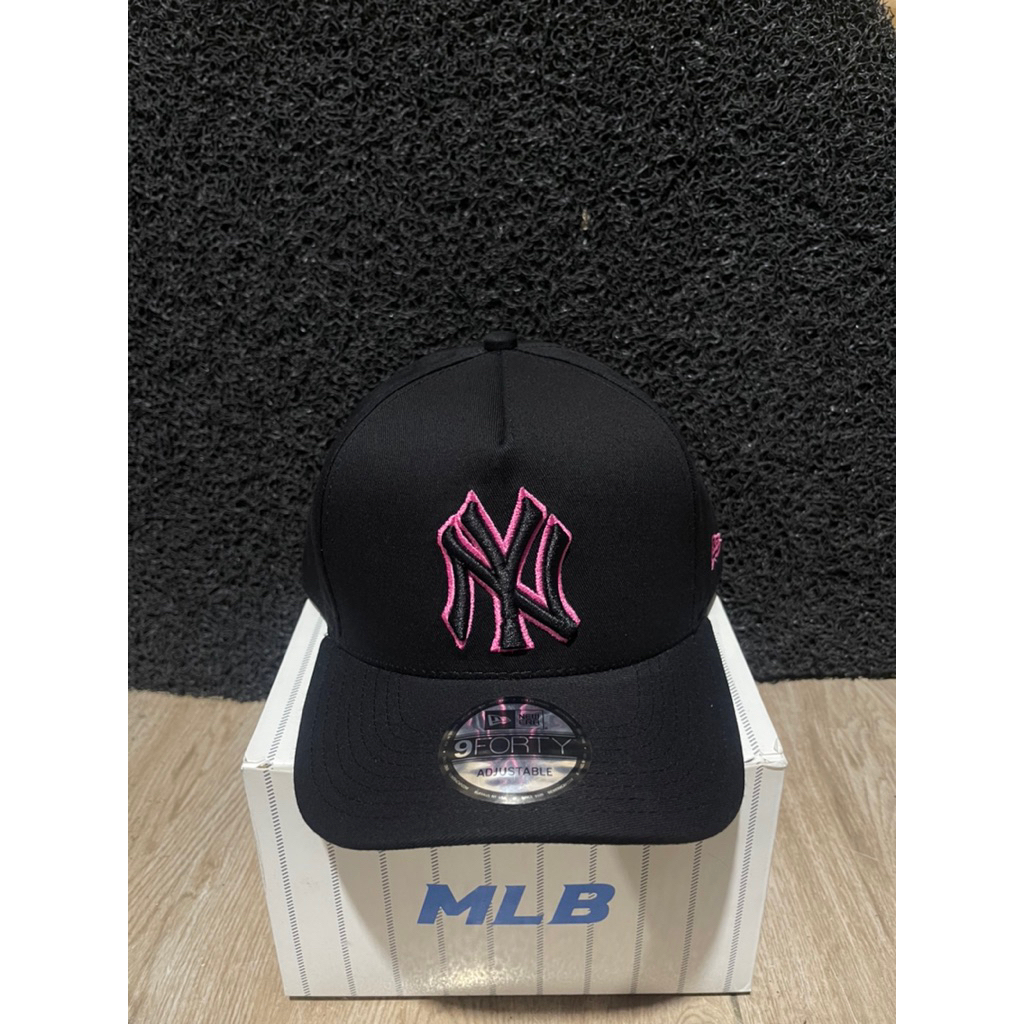 Jual Logo ENYE Hitam List Pink Bahan Hitam Topi Premium Pria Wanita ...