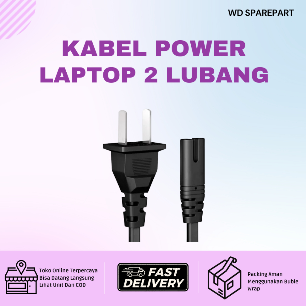 Jual Kabel Power Laptop Colokan 2 | Kabel Power 2 Lubang TERLARISSS ...