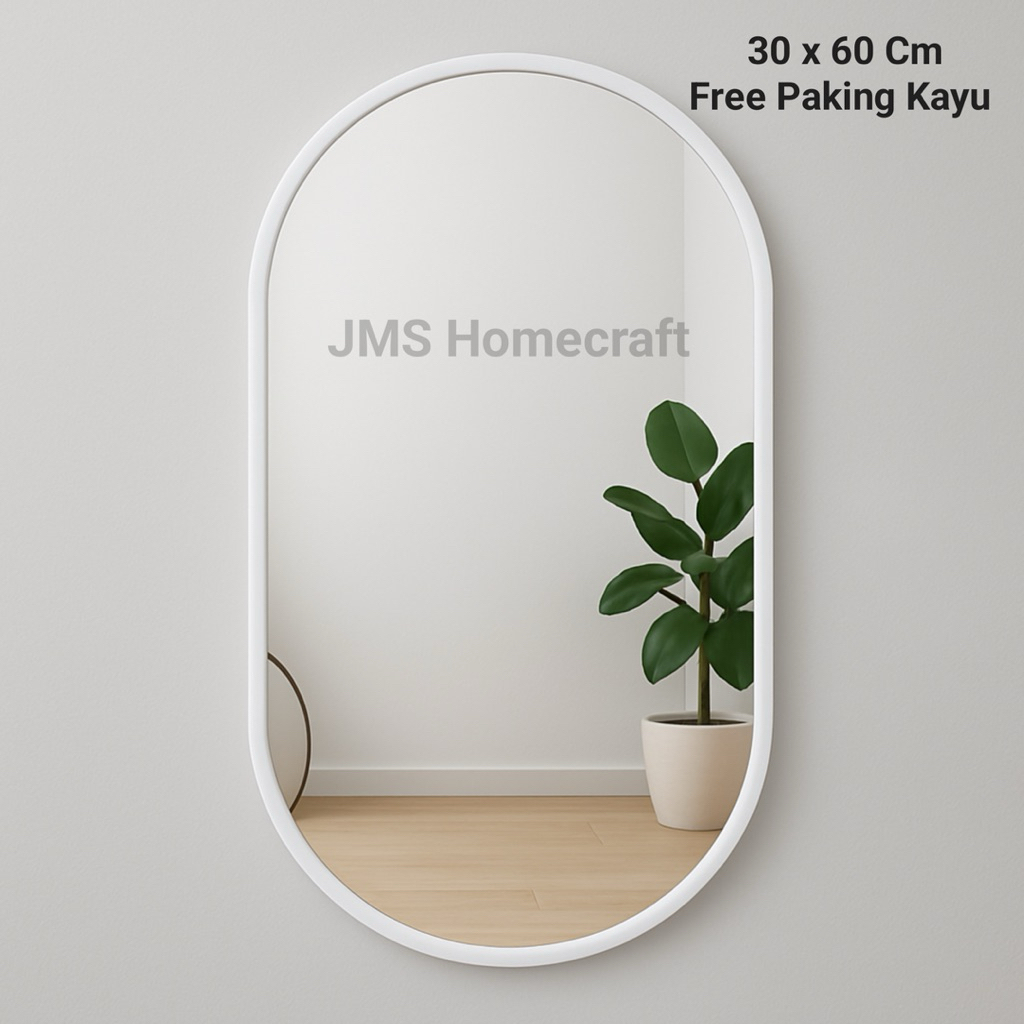 Jual Kaca Cermin Gantung Kapsul / Cermin Oval Ukuran 60 x 30 Cm ...