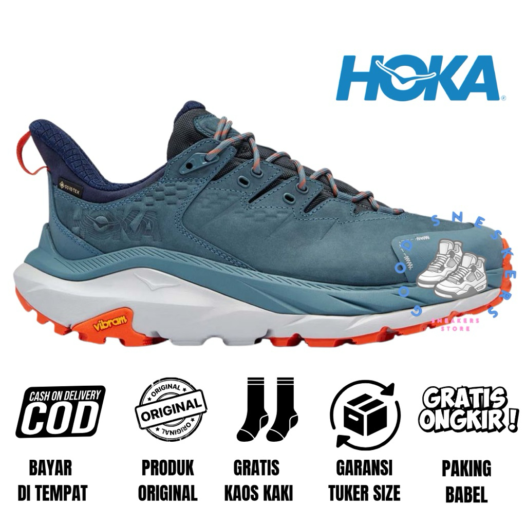 Jual Sepatu Hiking Trailrun Hoka Original Hoka Kaha 2 Low Goretex Blue ...