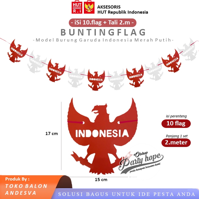 Jual Bunting Flag Garuda / Banner Ornamen Garuda HUT RI Indonesia ...
