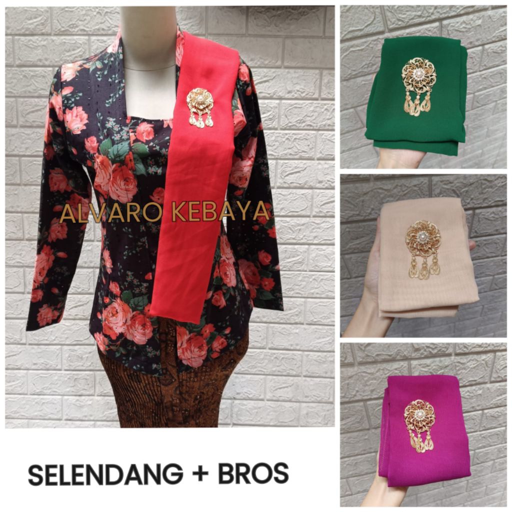 Jual selendang kebaya sifon free bros aksesoris hiasan kebaya selempang ...