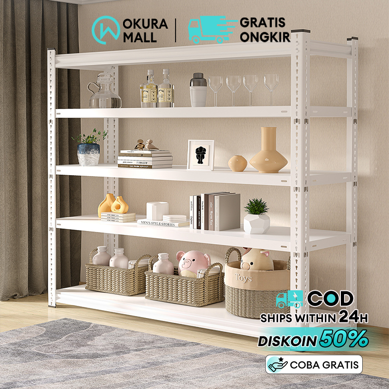 Jual 【Beban 400kg】Rak besi siku 5 susun Rak Besi Siku Lubang Rak Rak ...