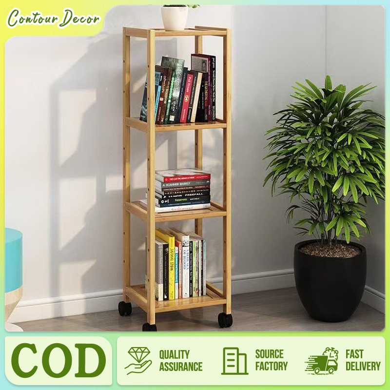 Jual Rak Sudut Kayu Multifungsi + Roda & Tas - Organizer Buku/Pot ...