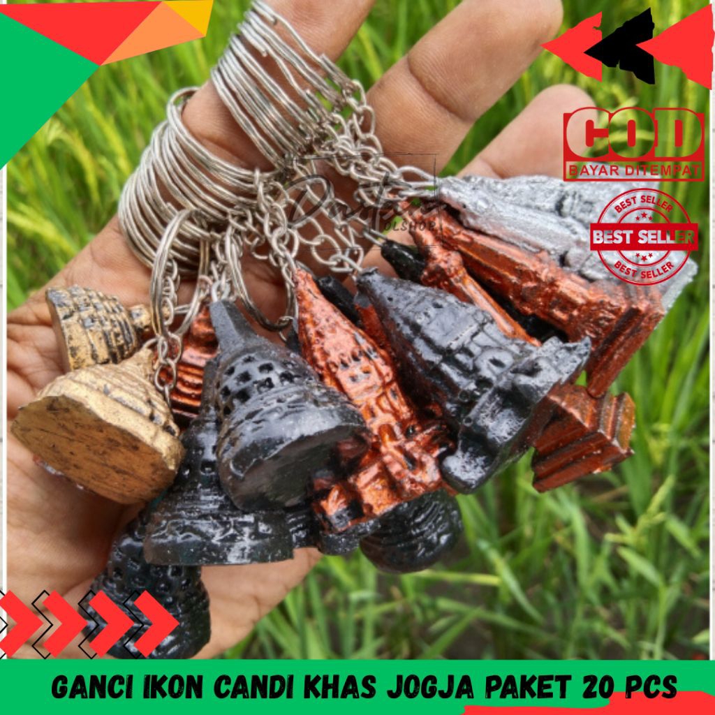 Jual Paket murah 20 pcs gantungan kunci candi campur souvenir malioboro oleh oleh khas ...