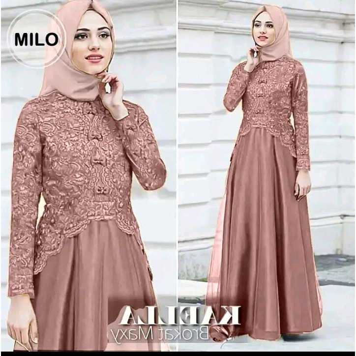 Jual Della Maxi Dress Brukat Terbaru 2025 Gamis Brokat Wanita Kekinian Fashion Muslim Baju ...