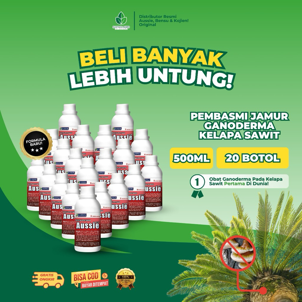 Jual AUSSIE Obat Ganoderma Sawit 500ml x 30 botol | Busuk Pucuk, Busuk ...