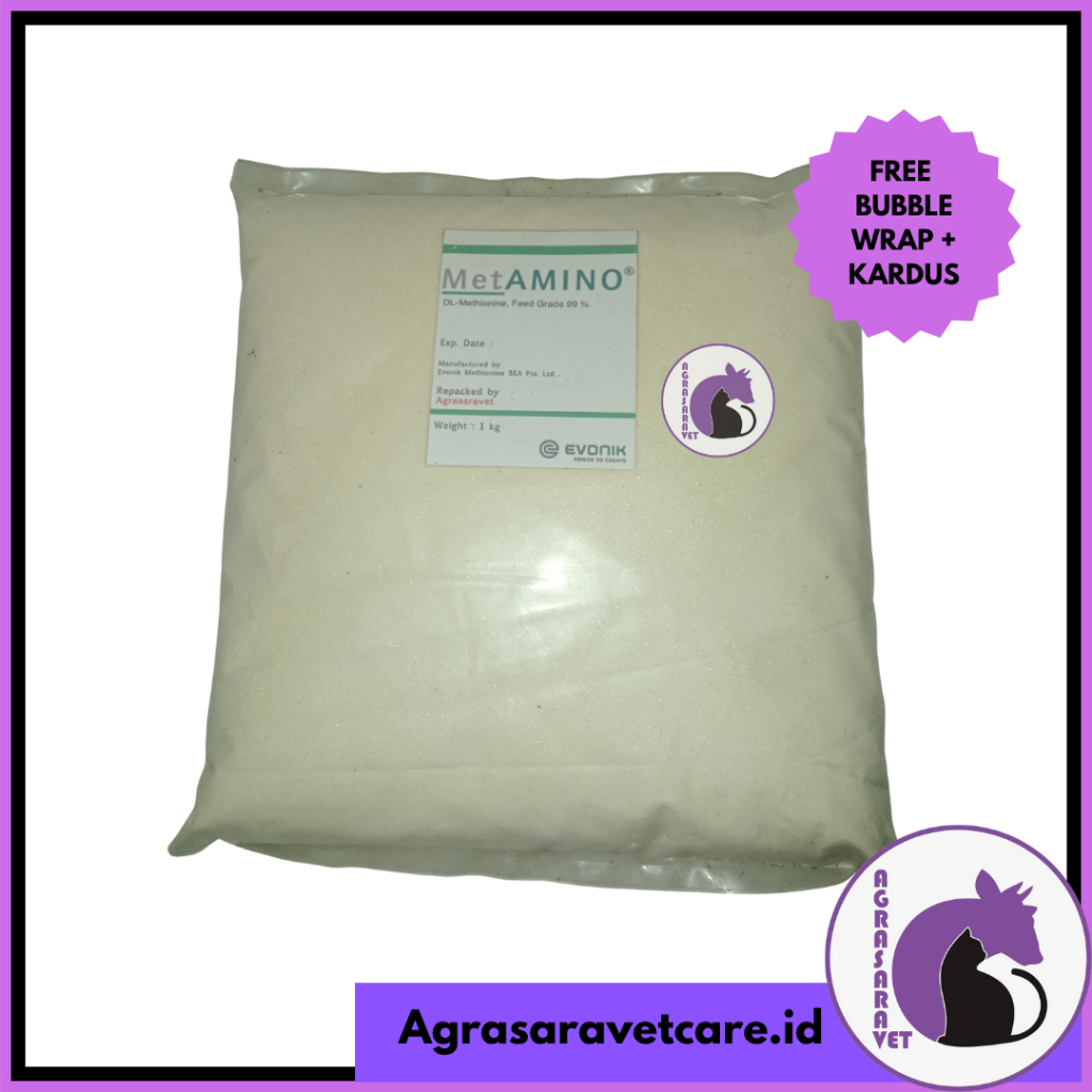 Jual METAMINO DL-METHIONINE 99% METIONIN 1 KG (ASAM AMINO) EVONIK metionin methionine 1kg ...