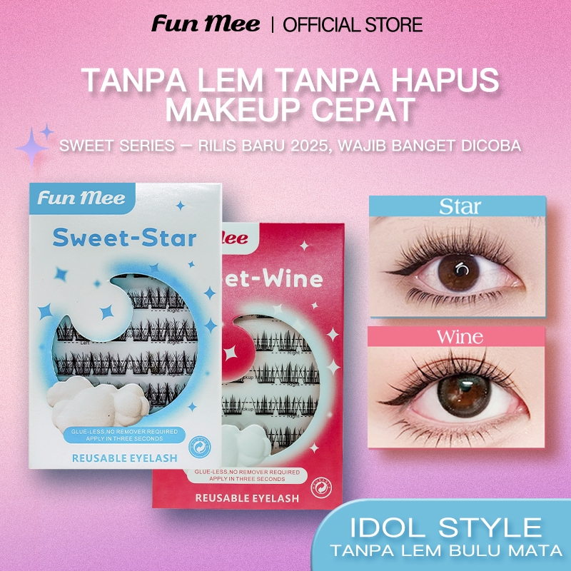 Jual Funmee Tanpa Lem Bulu Mata Palsu Seri Sweet Bulu Mata Eyelash Extension Pemula Bebas Lem ...