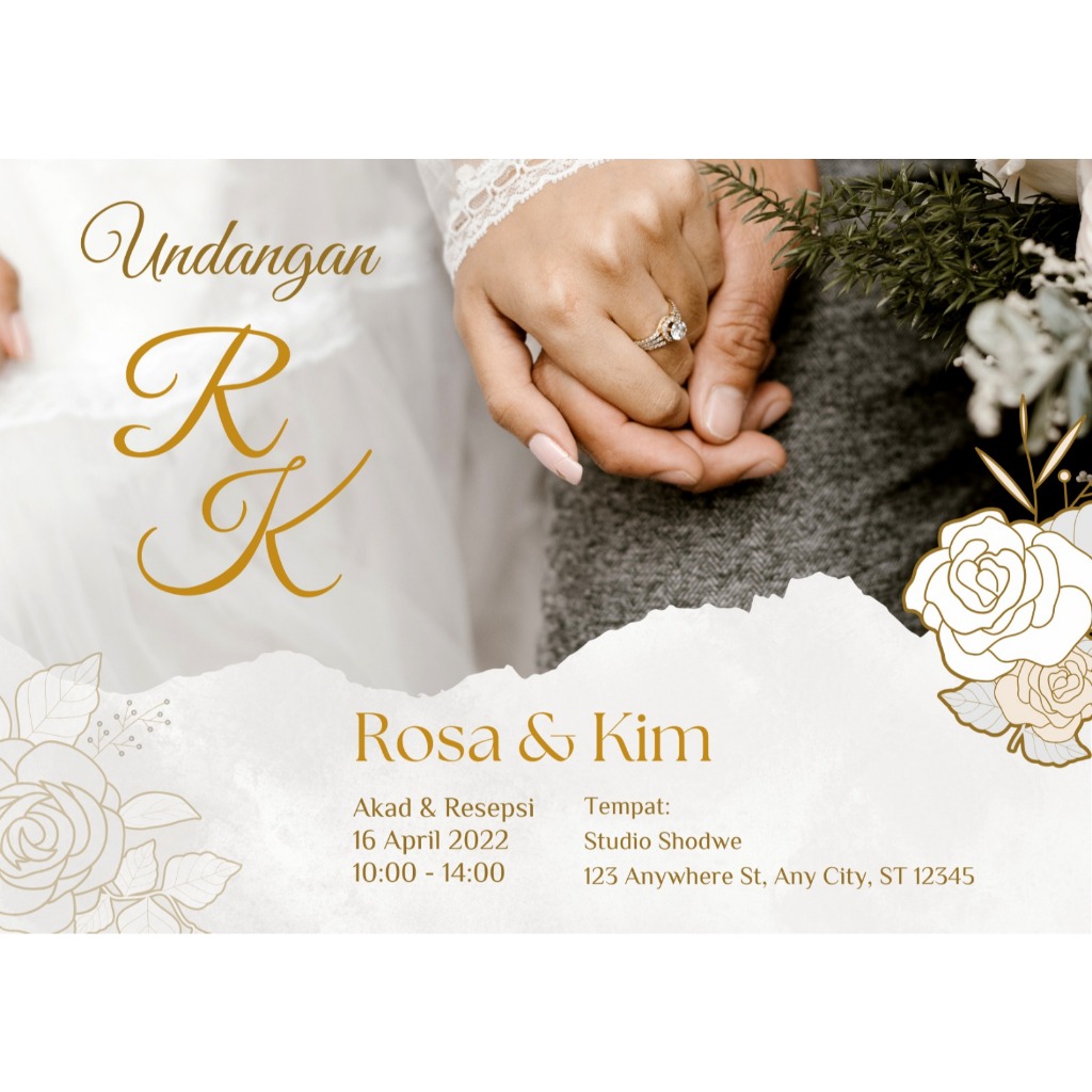 Jual White Floral Landscape Undangan Digital Pernikahan JPG/PNG | Mewah ...