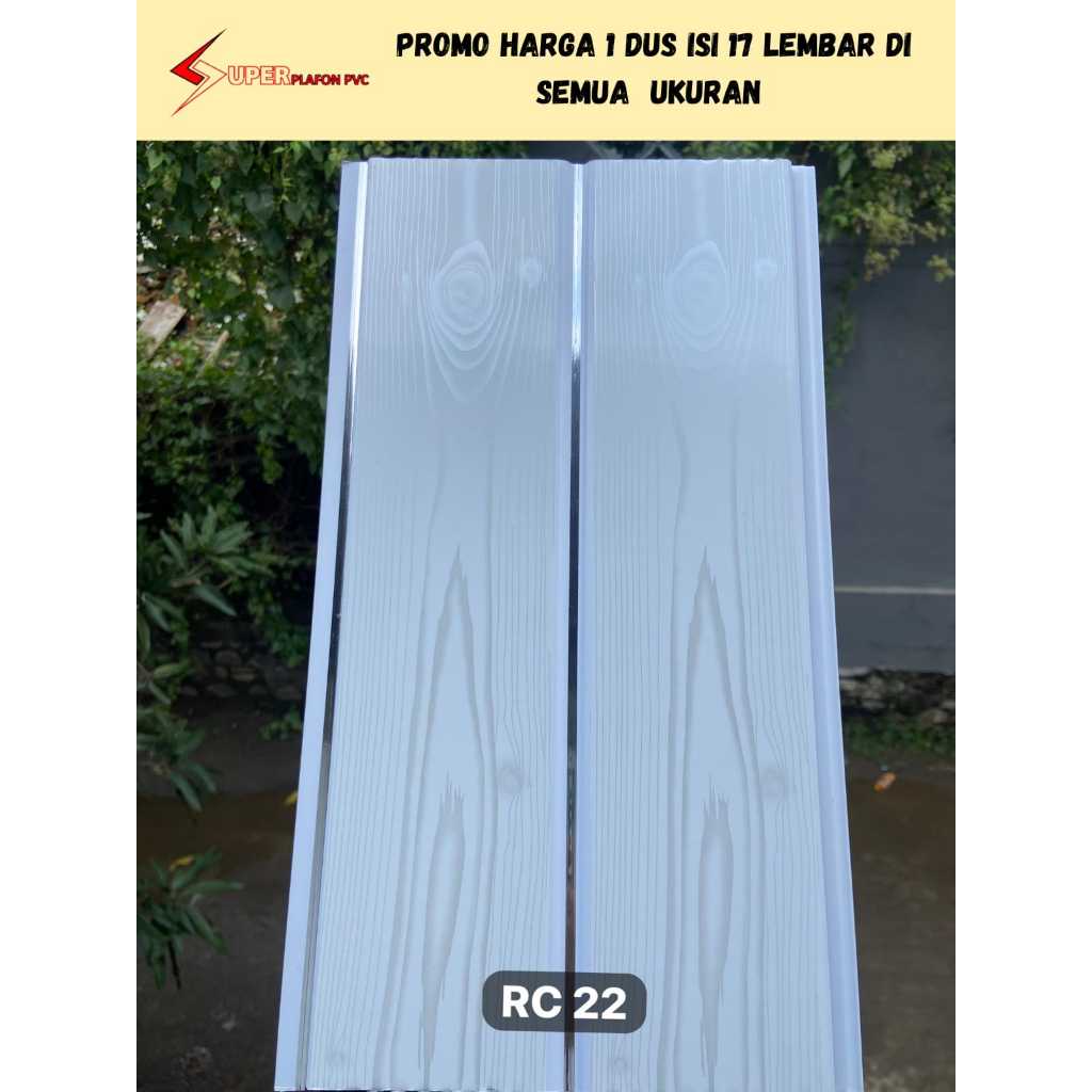 Jual [PROMO] Plafon Pvc 7mm RC22 Putih Polos Glossy isi 15lbr Plavon ...