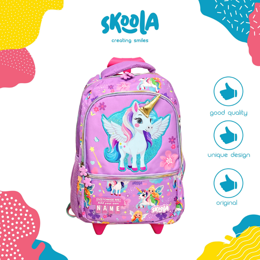 Jual Skoola Tas Sekolah Anak SD Trolly Perempuan Ransel Unicorn Fairy ...